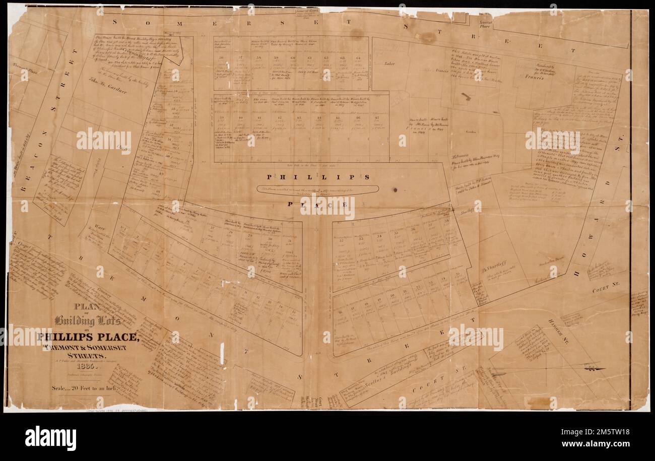 Plan of building lots on Phillips Place, Tremont & Somerset Streets ...