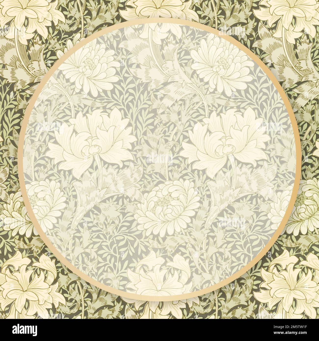 Vintage floral frame vector William Morris style Stock Vector Image ...