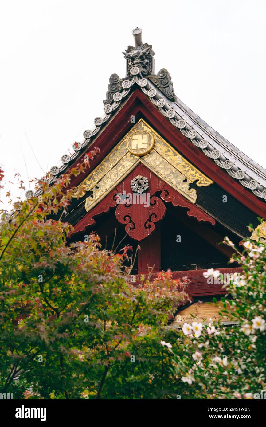 Ornamental designs of the ancient temple at Ueno Park Stock Photo - Alamy