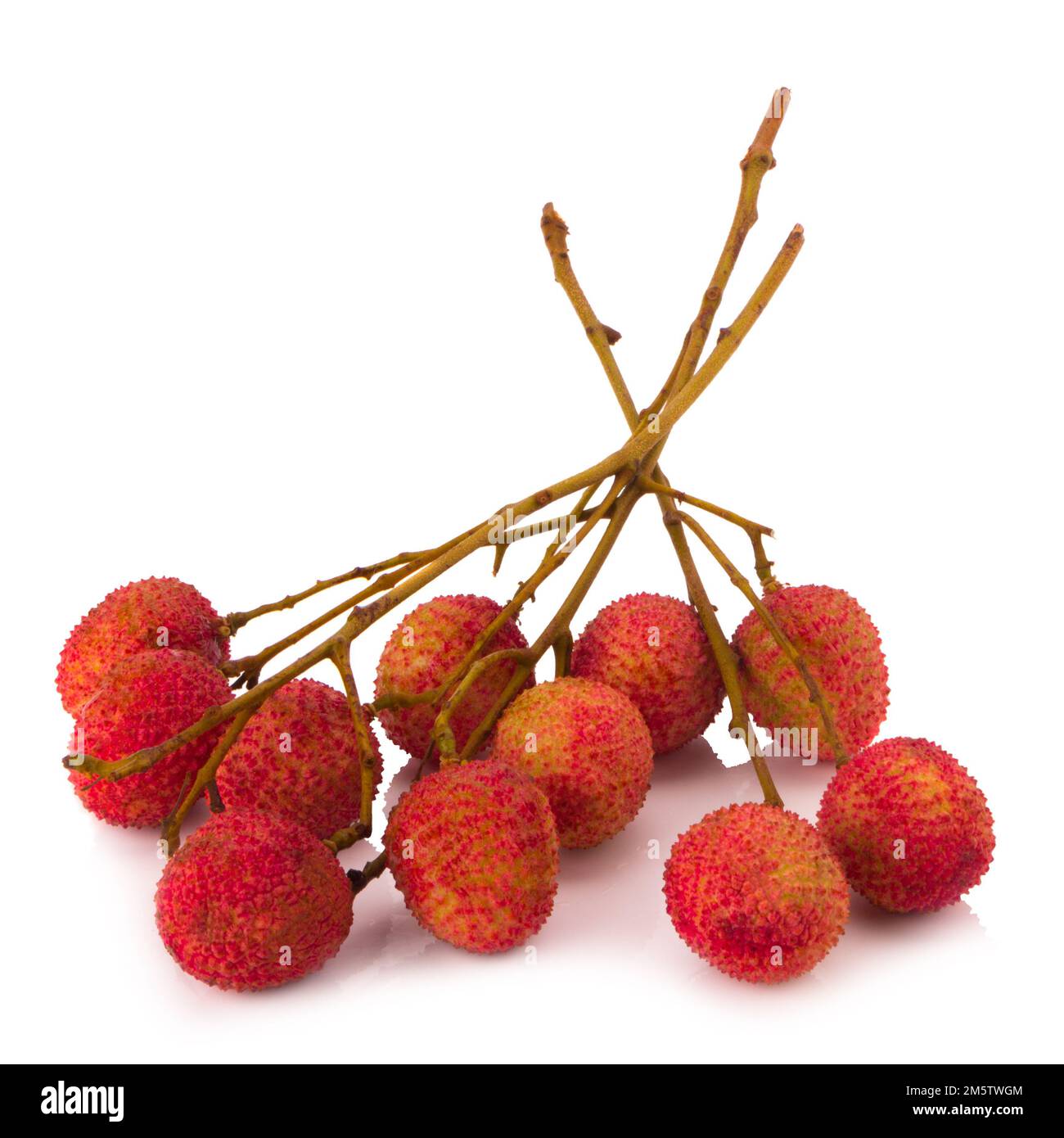 Fresh lychees isolated on white background Stock Photo - Alamy