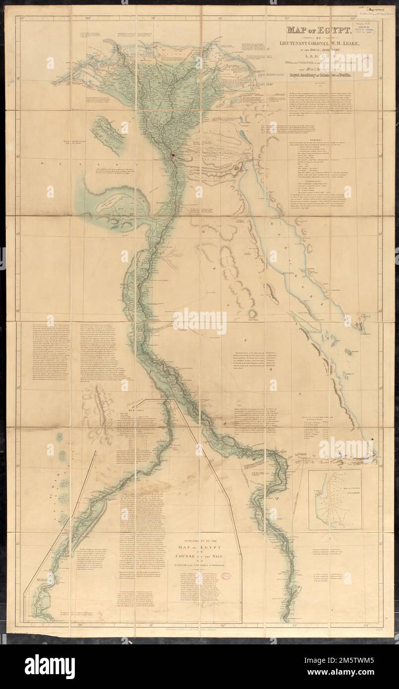 Map of Egypt. Relief shown by hachures. Depths shown by soundings ...