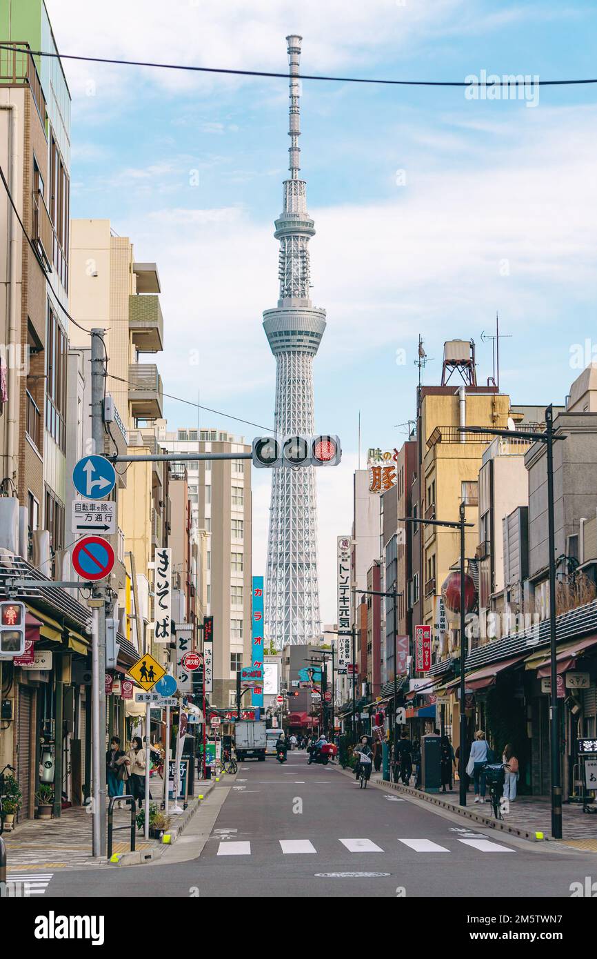 View of iconic Skytree tower from downtown Tokyo Stock Photo - Alamy