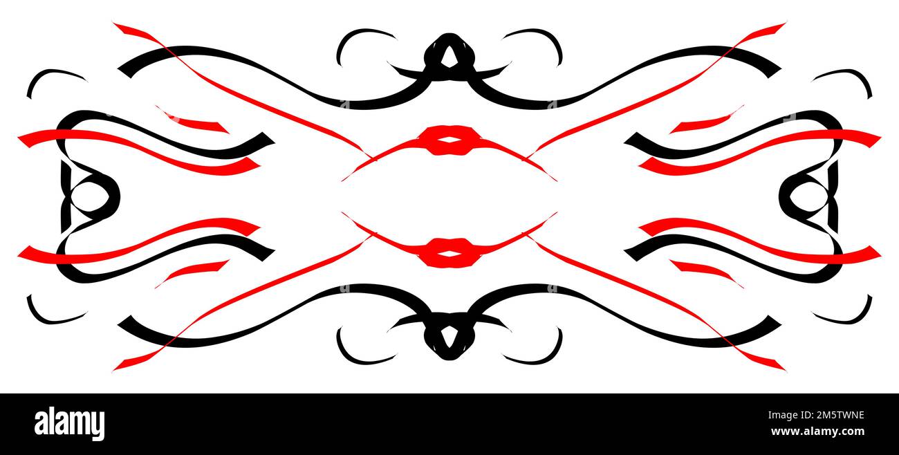 Calligraphy vector frame border in black and red color isolated on ...