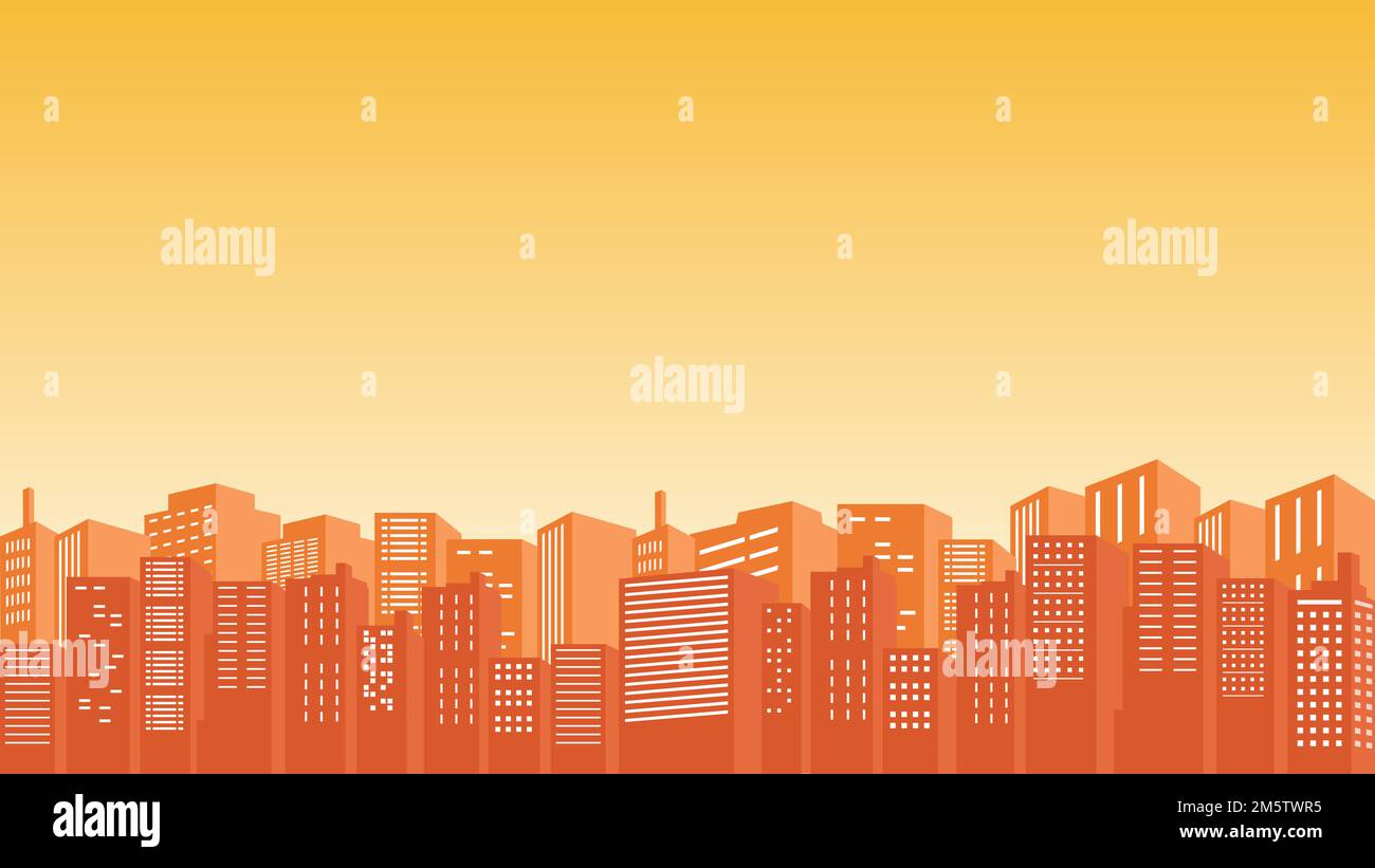 Illustration of a city background building in the morning with a view ...