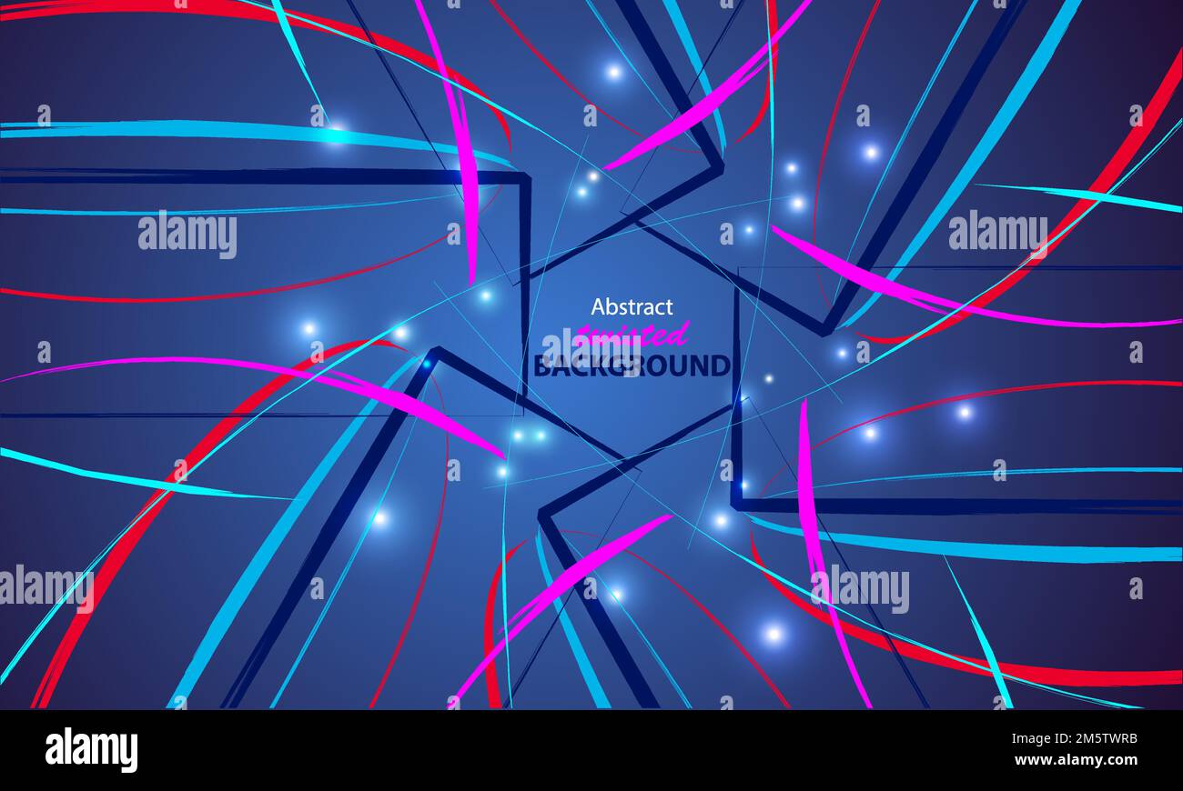 Abstract symmetrical modern vector background with twisted line in blue ...