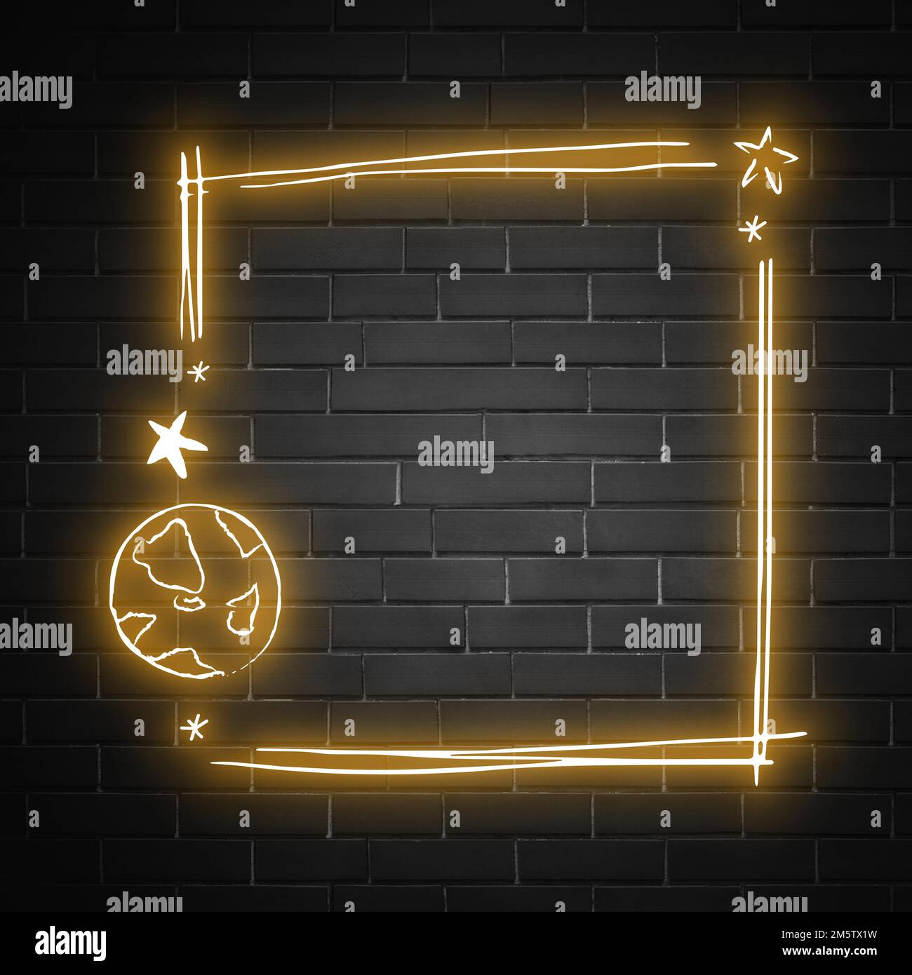 Vector neon frame planet glowing border Stock Vector Image & Art - Alamy