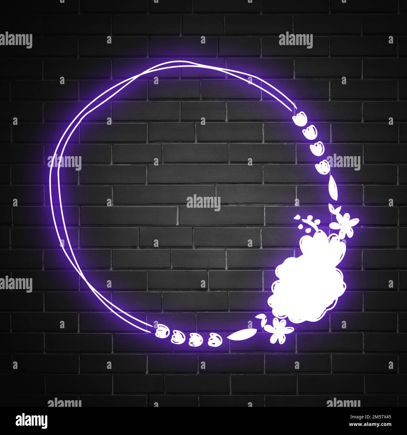 Vector neon frame floral glowing border Stock Vector Image & Art - Alamy