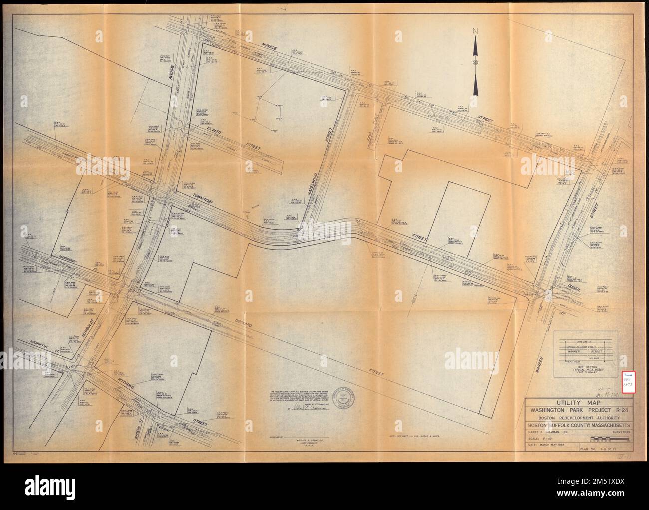 Utility map, Washington Park project r-24. Depicts utilities (gas ...