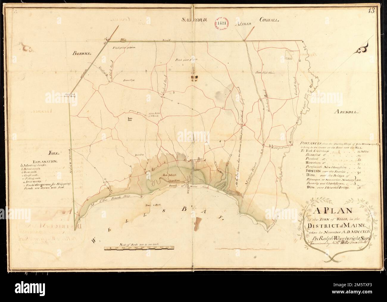 Plan of Wells, made by Ralph Wheelwright, dated November 1794 ...