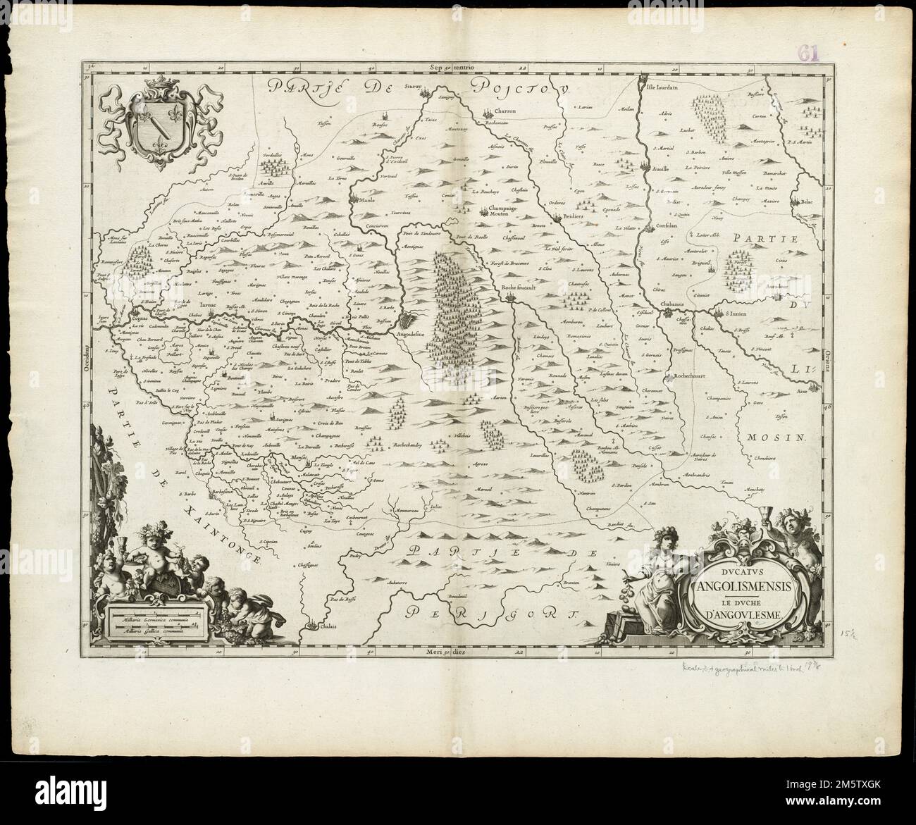 Ducatus Angolismensis = Le Duche d'Angovlesme. Map of the historical ...