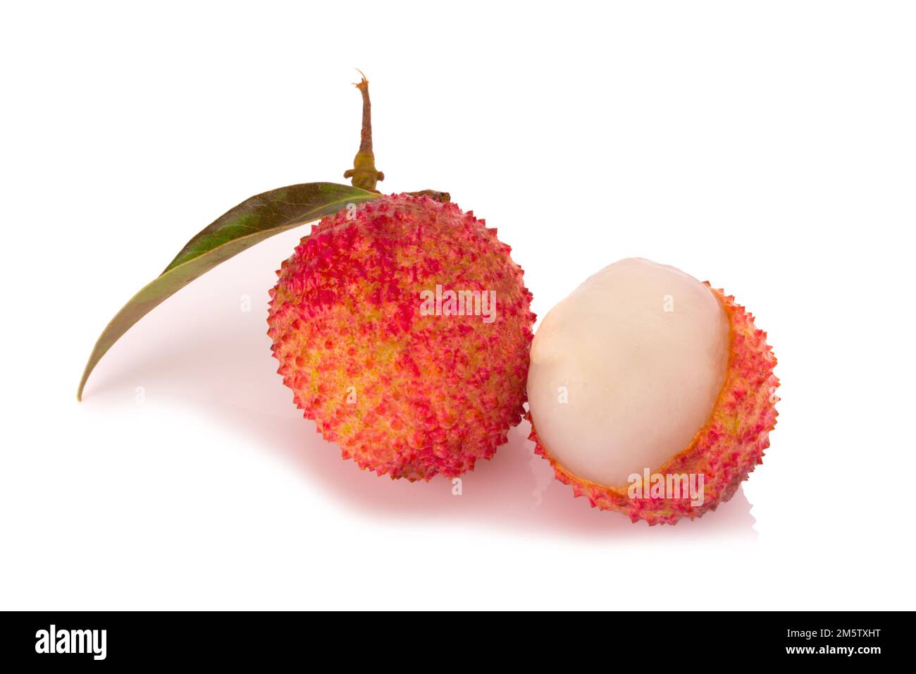 Fresh lychees isolated on white background Stock Photo - Alamy