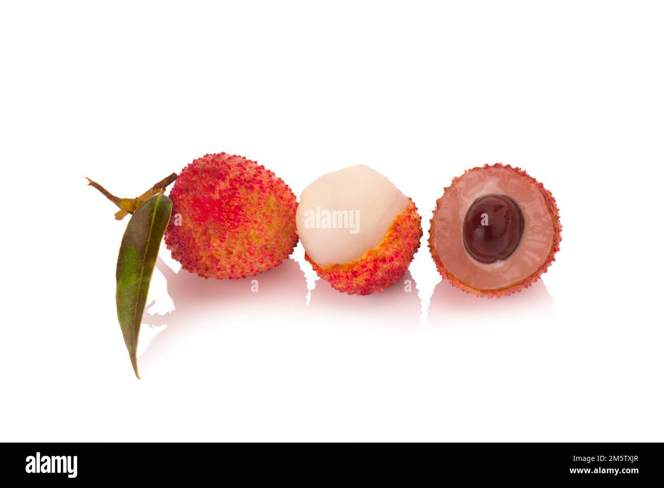 Fresh lychees isolated on white background Stock Photo - Alamy