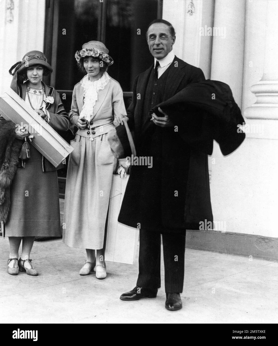 DOROTHY GISH LILLIAN GISH and Director D.W. GRIFFITH leaving the White ...