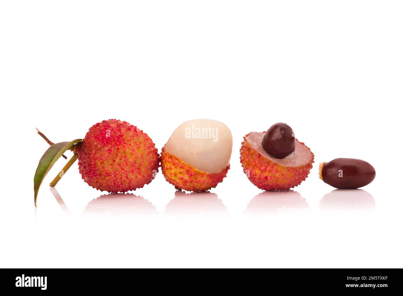 Fresh lychees isolated on white background Stock Photo - Alamy