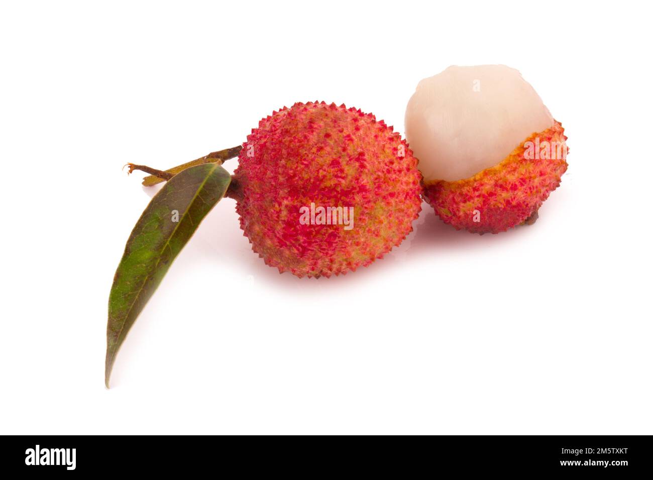 Fresh lychees isolated on white background Stock Photo - Alamy