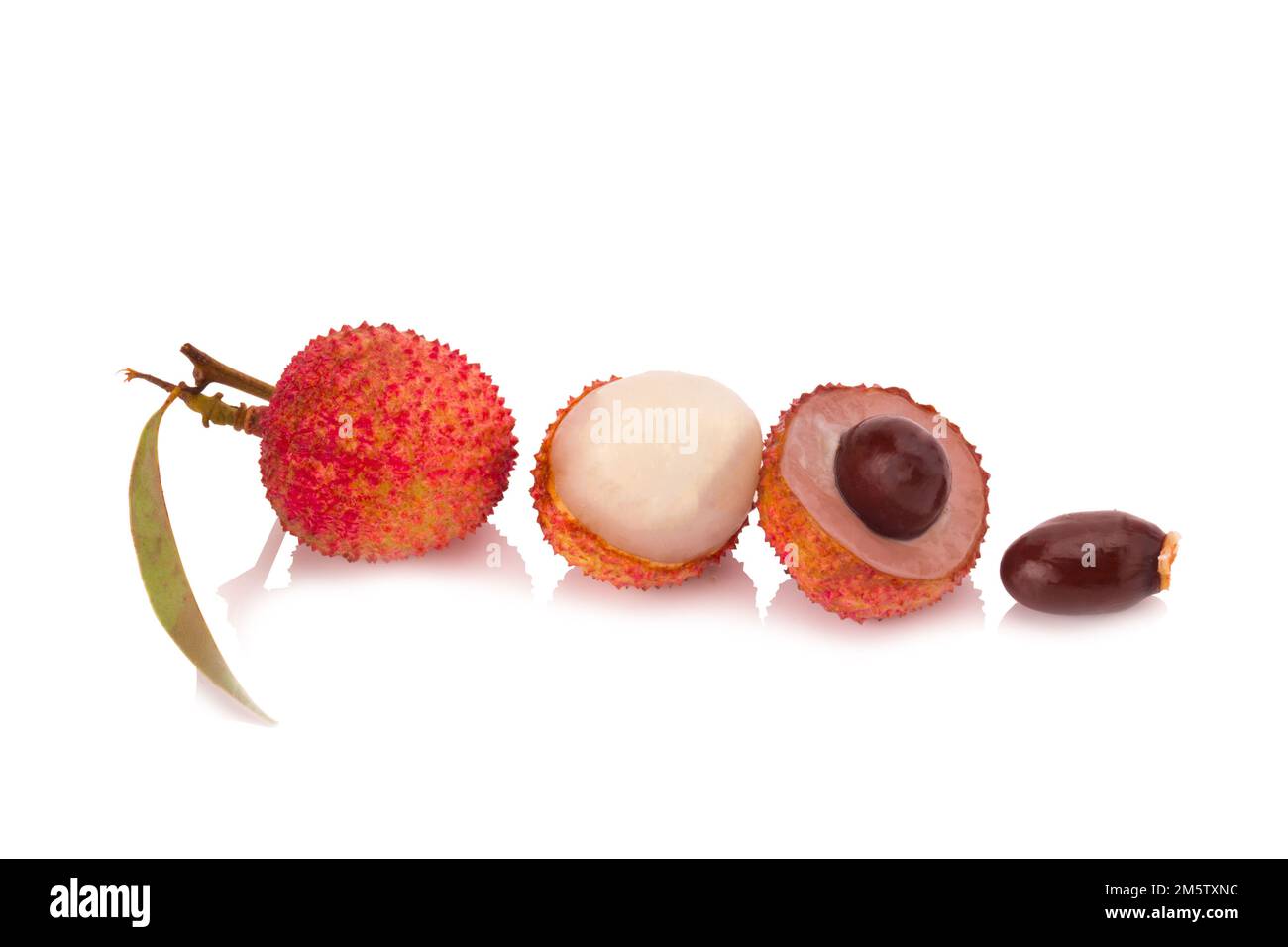 Fresh lychees isolated on white background Stock Photo - Alamy