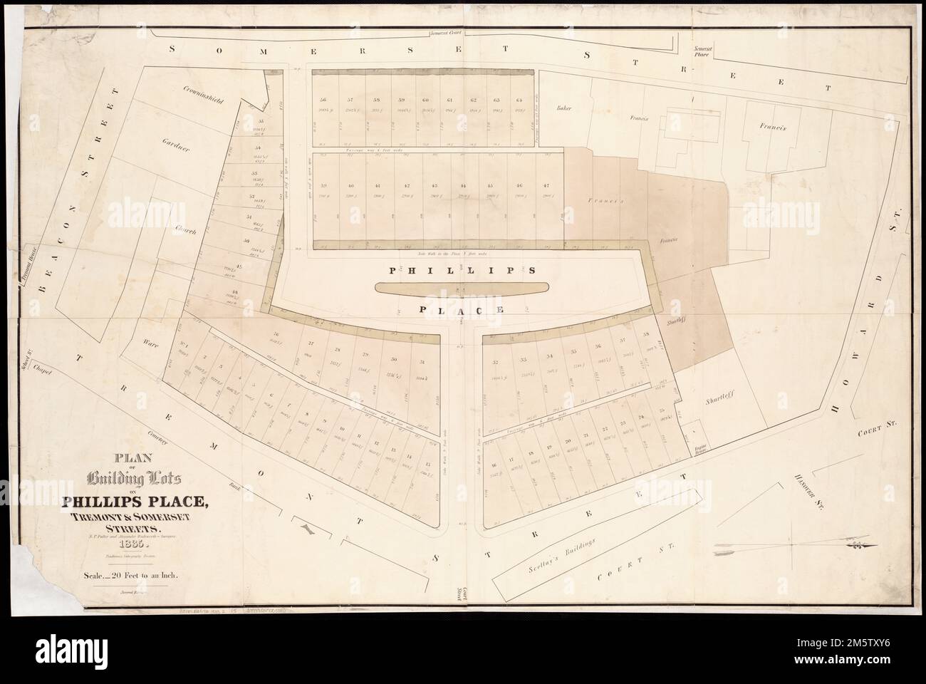 Plan of building lots on Phillips Place, Tremont & Somerset Streets ...