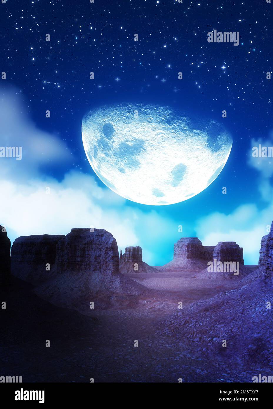 Starry Night With Two Moons