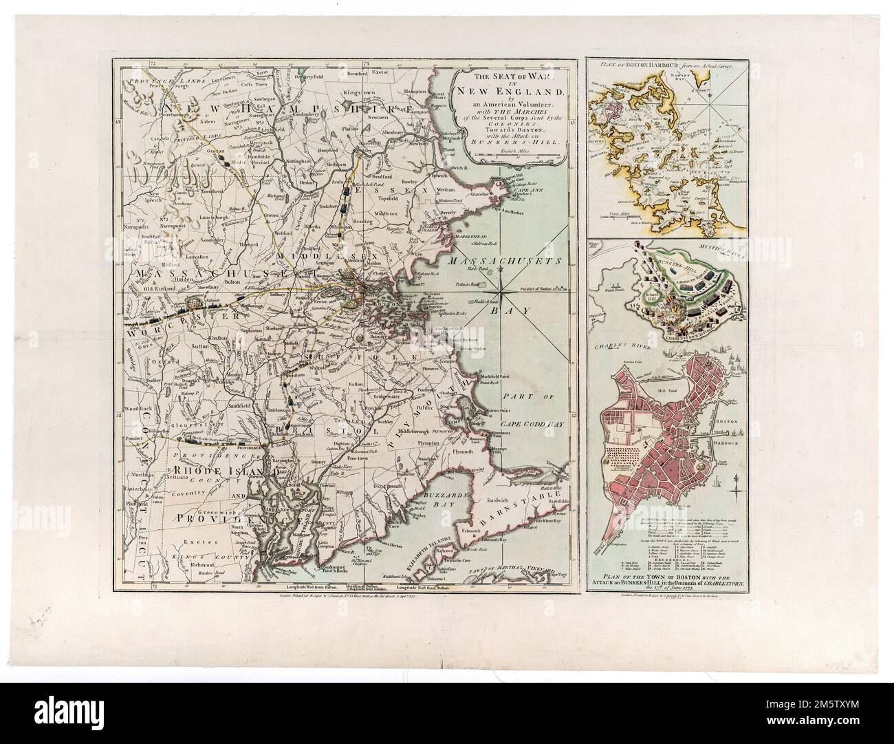 Battle of bunker hill map Cut Out Stock Images & Pictures - Alamy