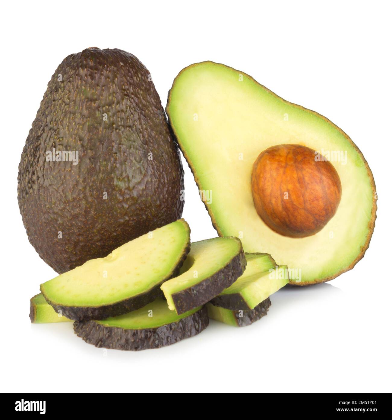 avocado slice isolated on white background Stock Photo - Alamy
