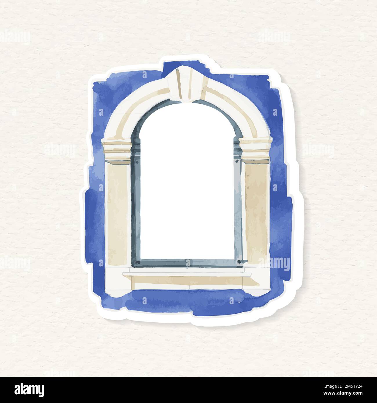 Vector watercolor vintage European window architectural painting Stock ...