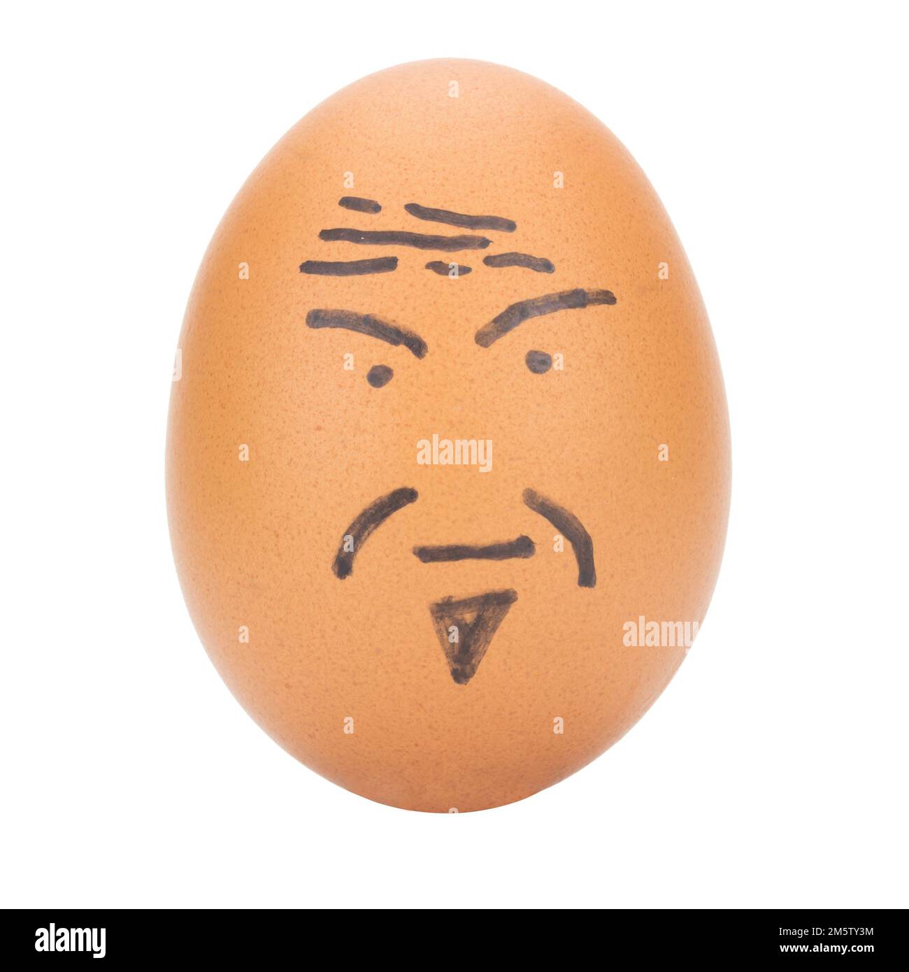 egg face old man concept isolated on white background Stock Photo - Alamy