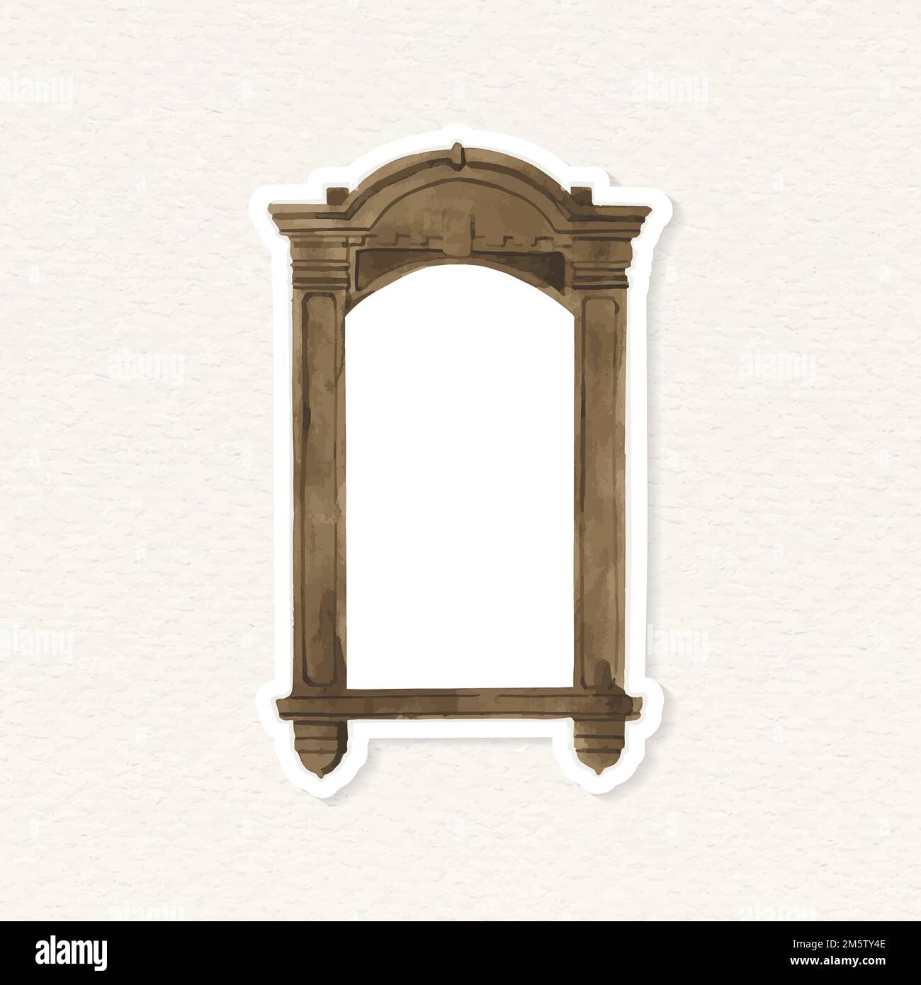 Vector vintage watercolor illustration European window architecture ...