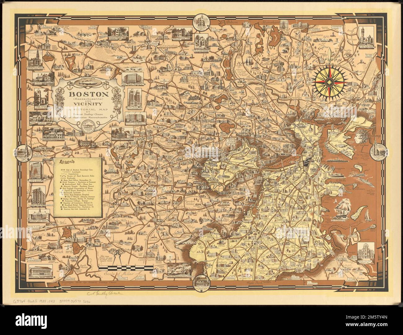 Boston (Massachusetts) and vicinity : a pictorial map. Pictorial map ...