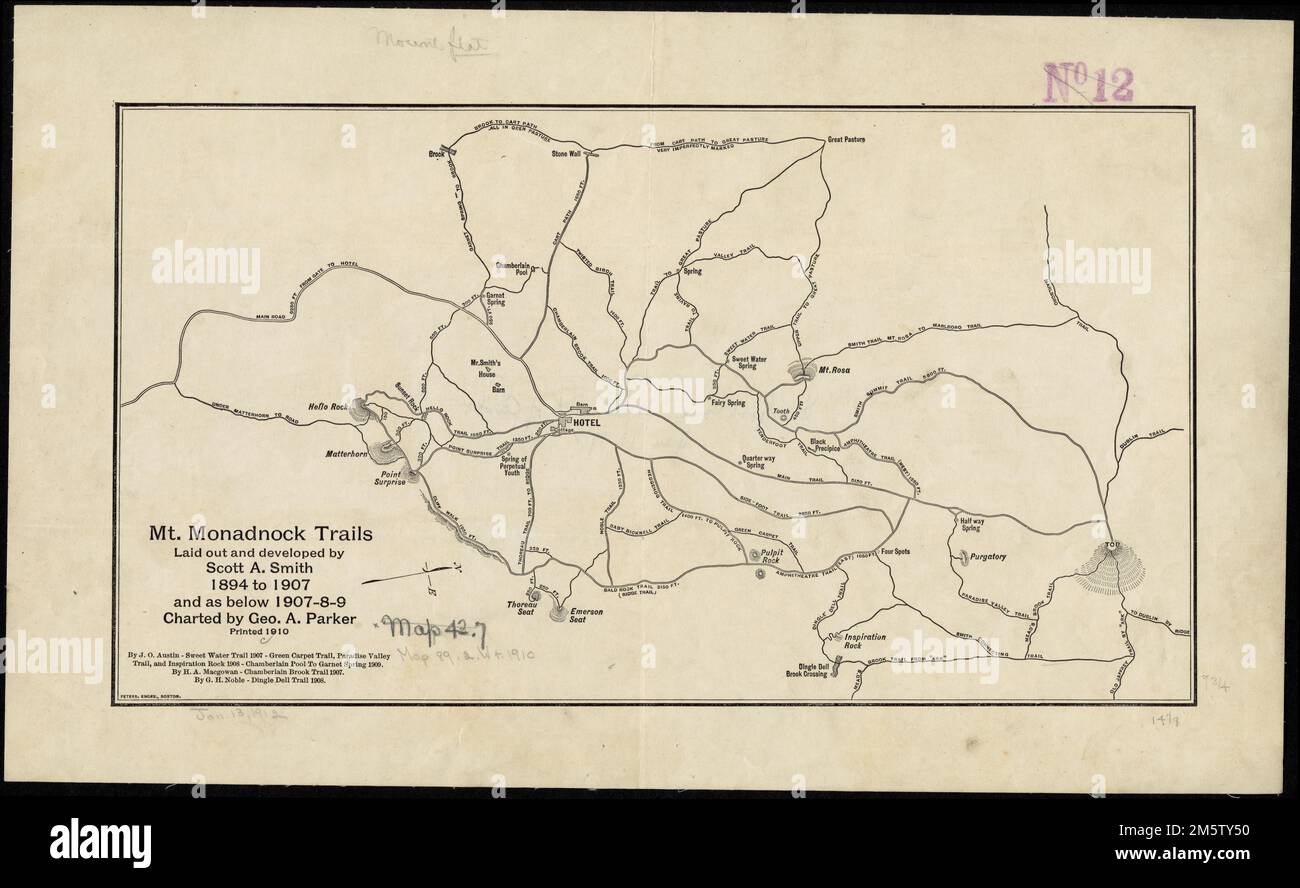 Mt. Monadnock trails laid out and developed by Scott A. Smith, 1894 to ...