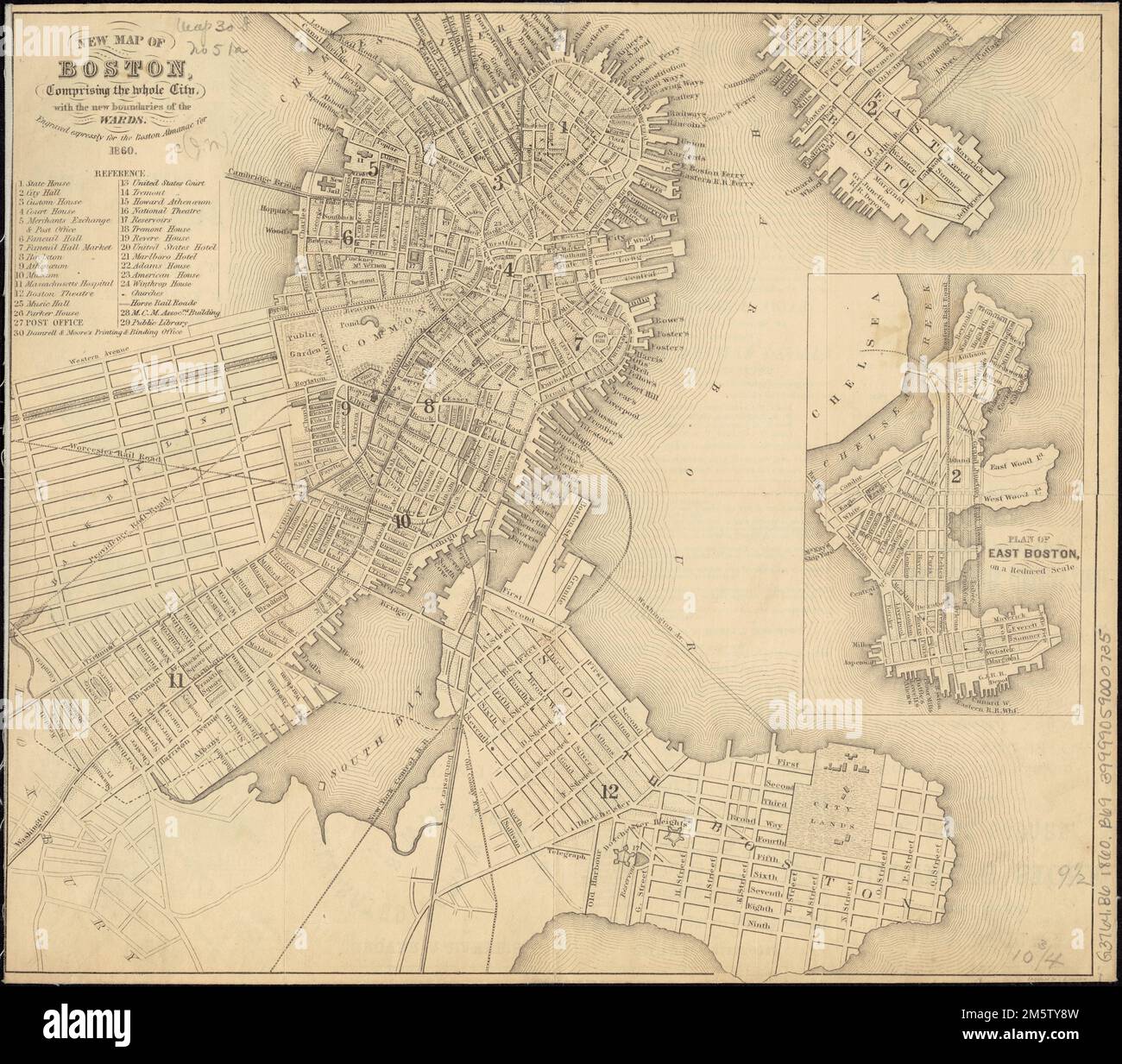 New map of Boston, comprising the whole city, with the new boundaries ...