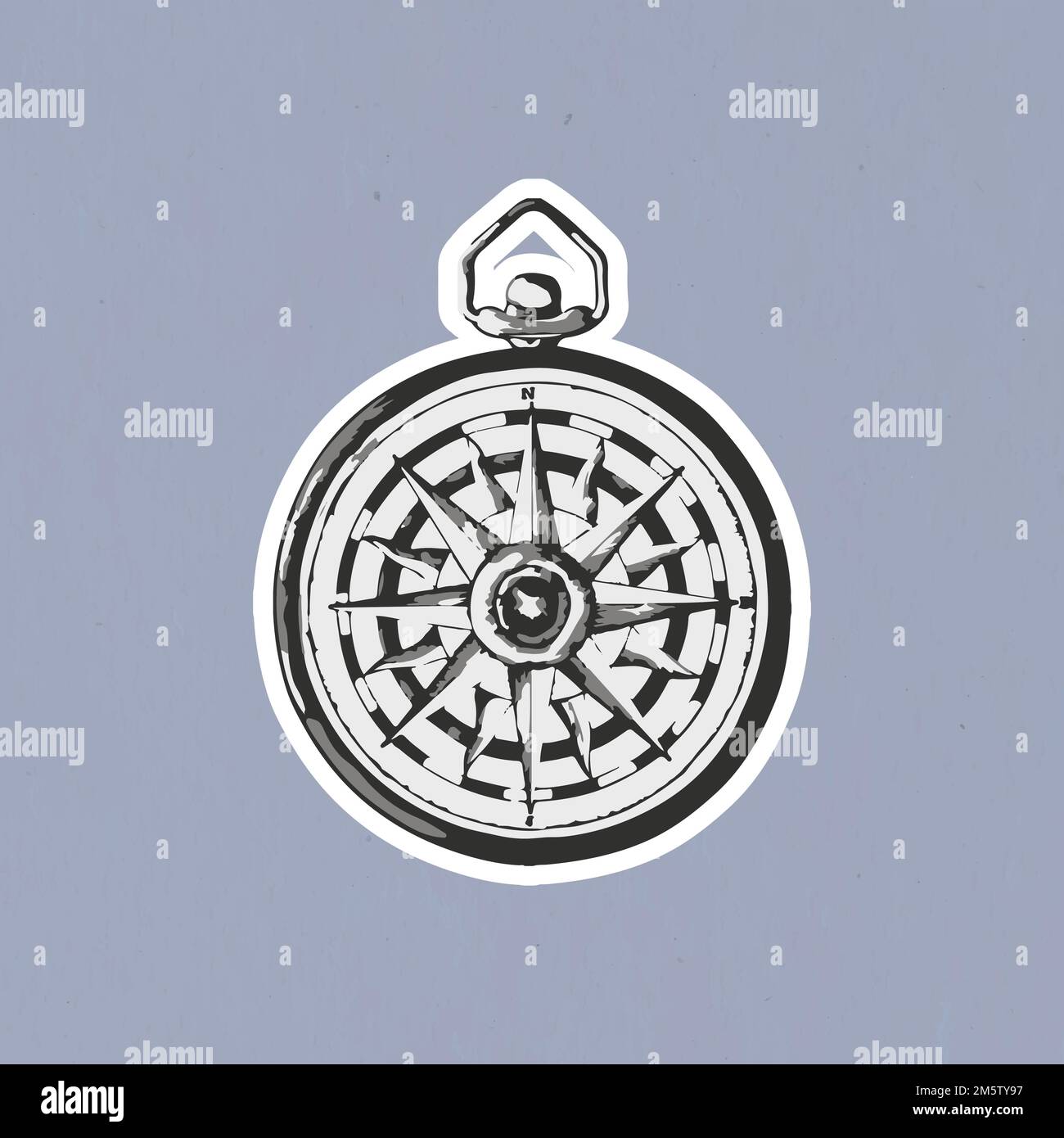 Vectorized compass sticker with a white border Stock Vector Image & Art ...