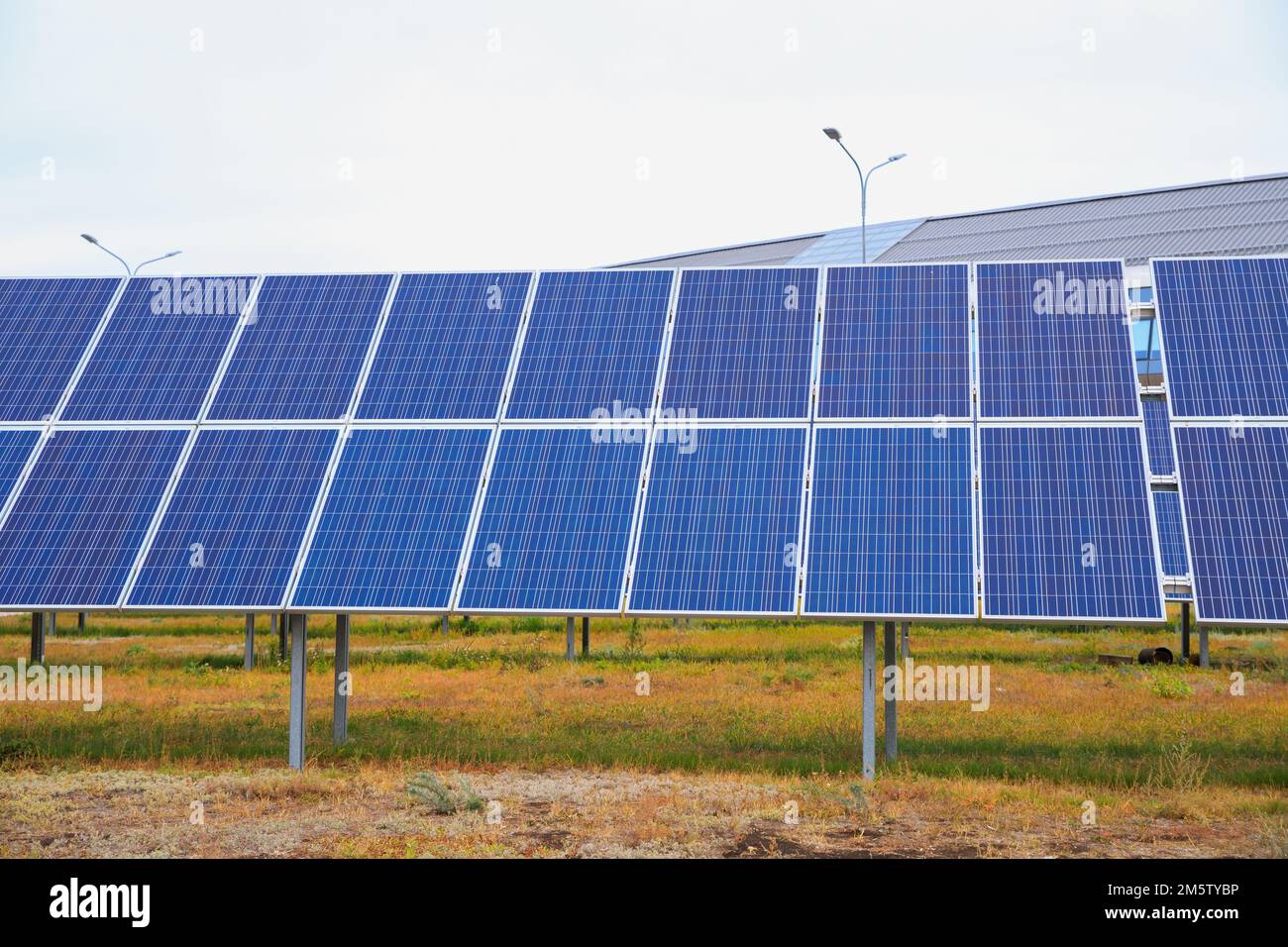 Solar power system. Ground mounted Solar power photovoltaic panels on ...