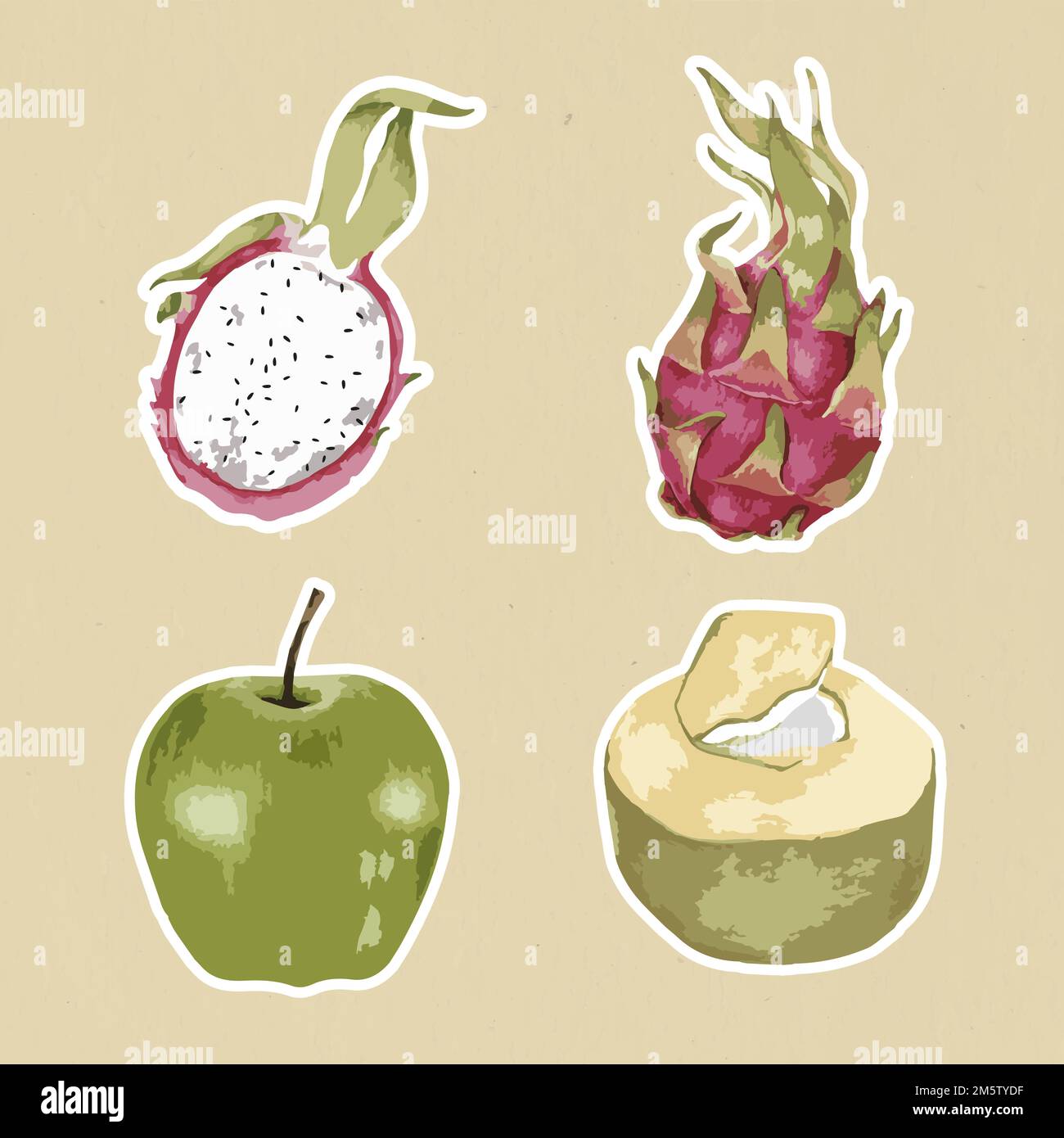 Dragon fruit sticker Stock Vector Images - Alamy
