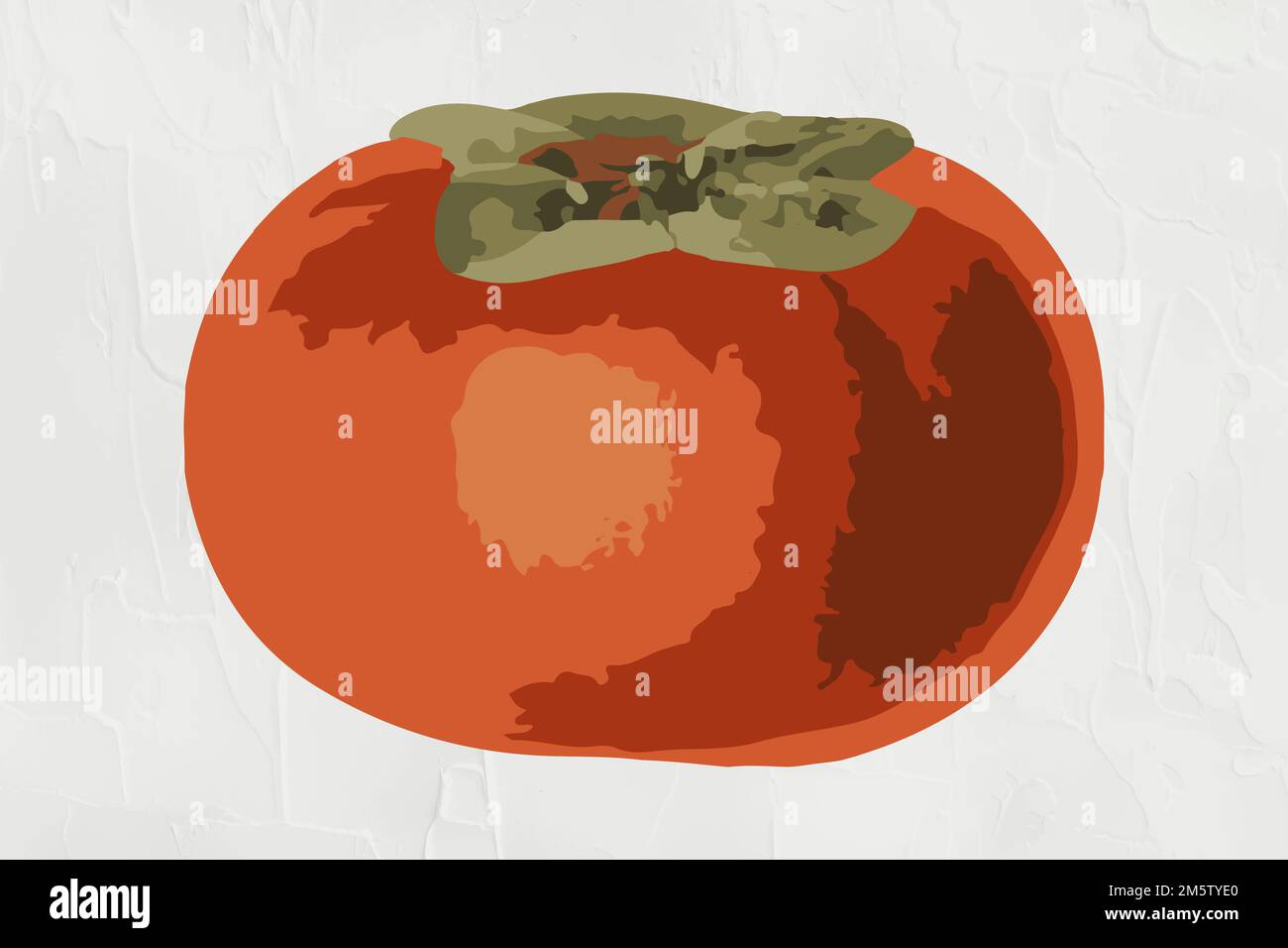 Fresh whole persimmon fruit Stock Vector Images - Alamy