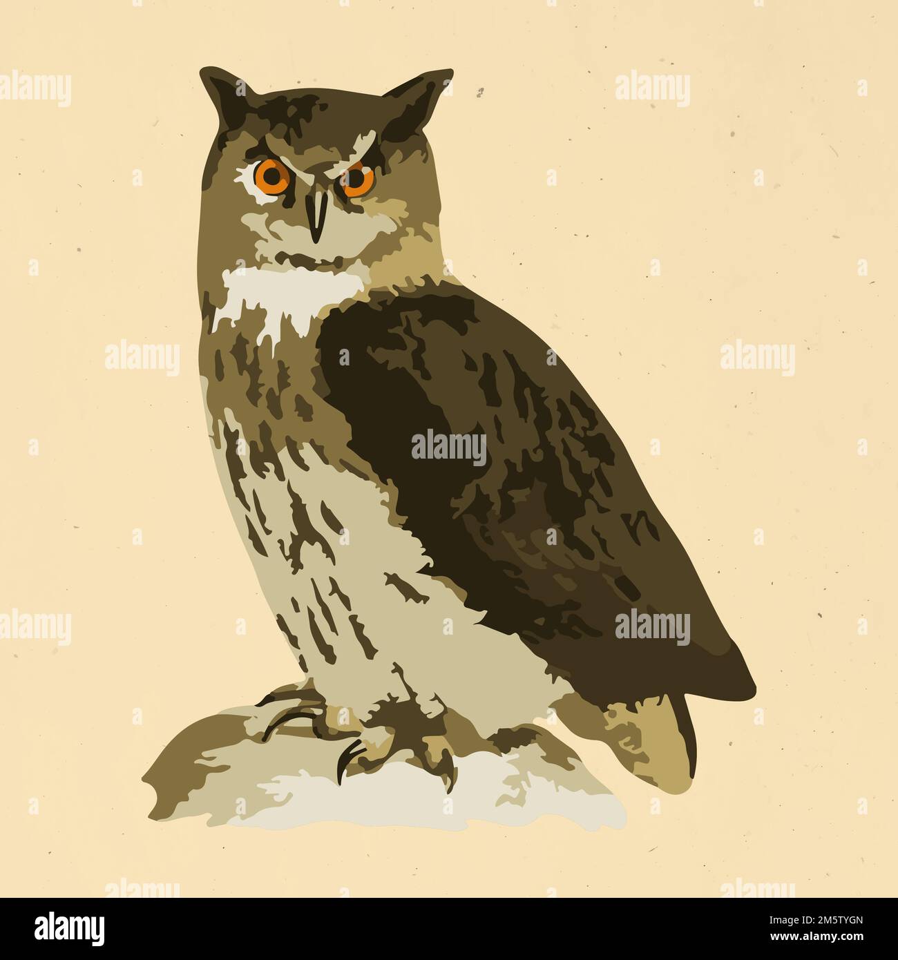 Vectorized Eurasian eagle-owl sticker overlay design element Stock ...