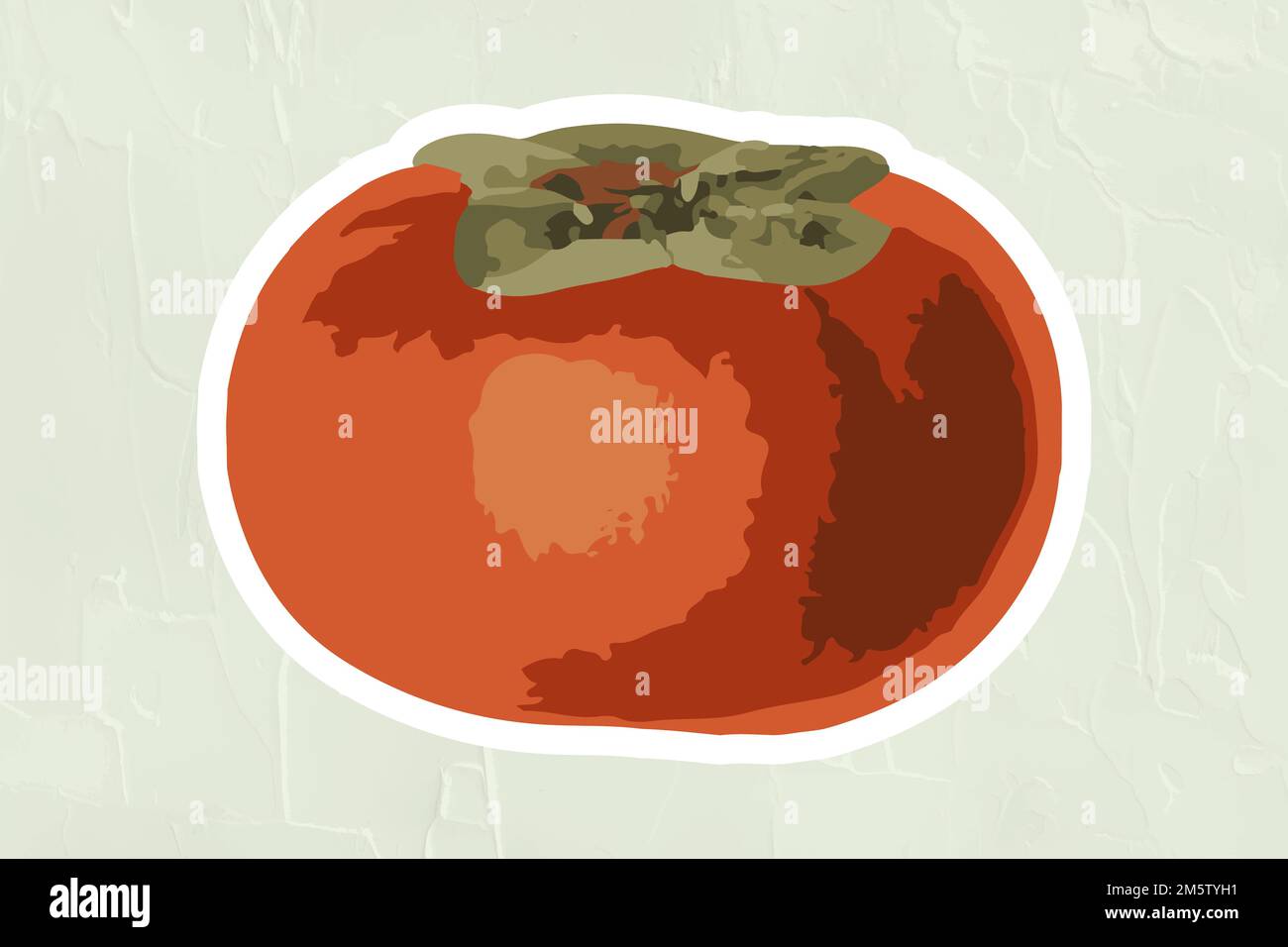 Hand drawn vectorized persimmon sticker design resource Stock Vector ...