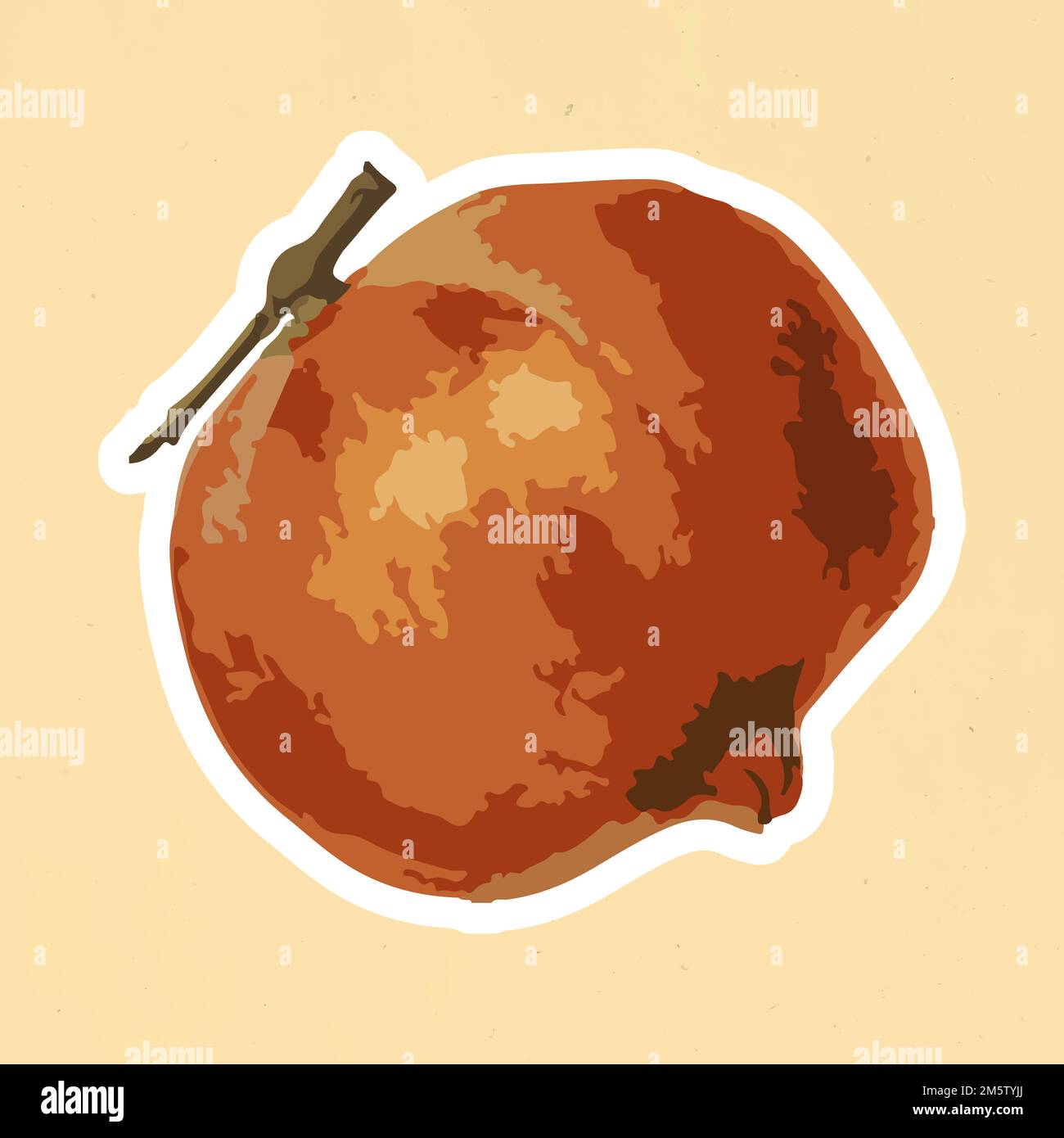 Vectorized pomegranate sticker overlay with a white border design ...