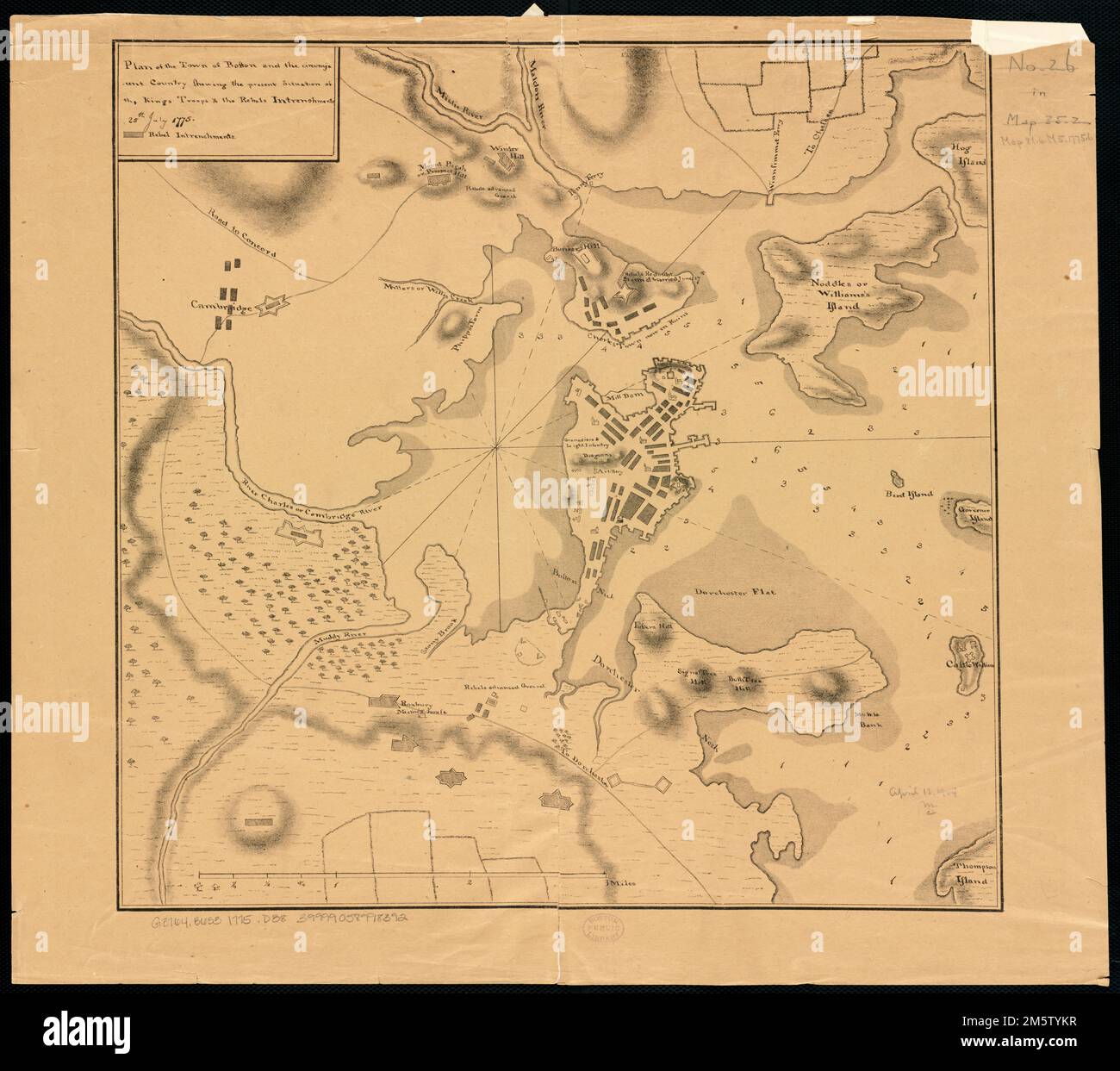 The battle of bunker hill map hi-res stock photography and images - Alamy