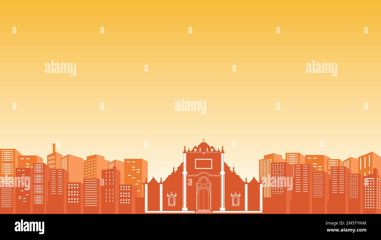 Downtown backdrop with beautiful view of tall buildings. Collection ...