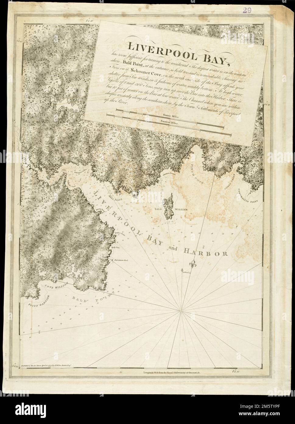 Liverpool Bay. Chart of Liverpool Bay and Harbor. Depths shown by ...
