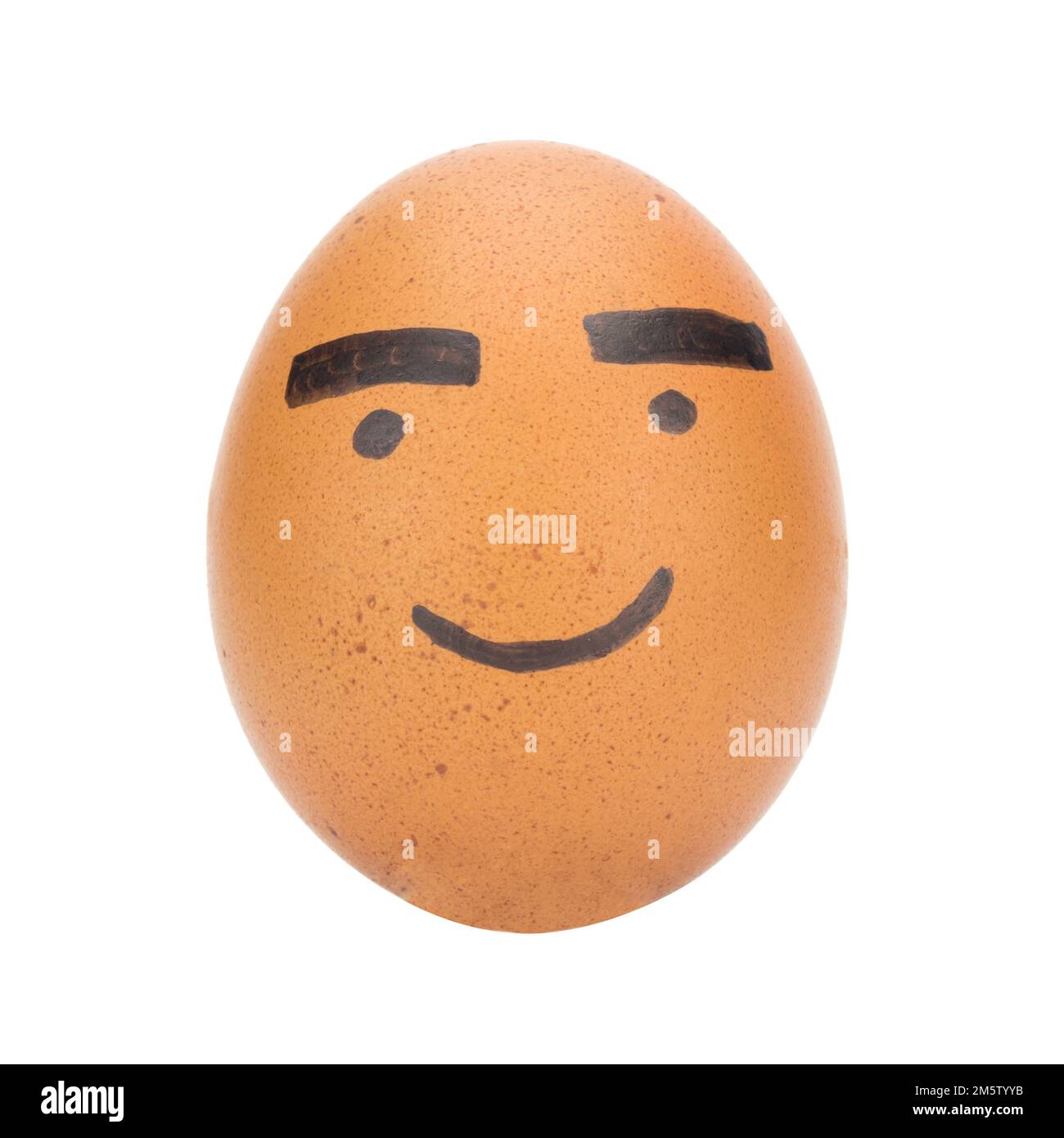 egg face Thick eyebrows man concept isolated on white background Stock ...