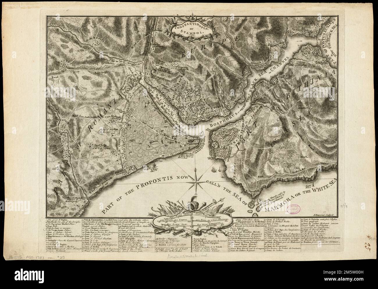 Constantinople, or Stambol. Relief shown by hachures. Includes notes ...