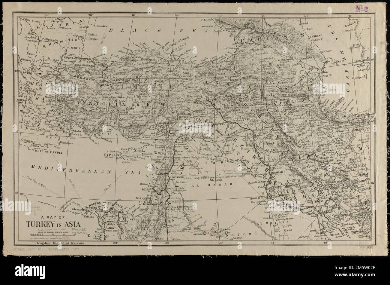 A map of Turkey in Asia. Relief shown by hachures and spot heights ...