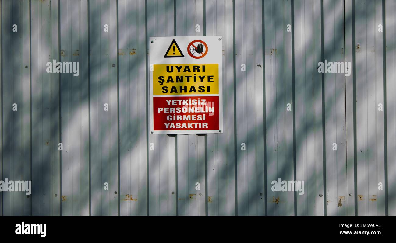 construction site sign Stock Photo - Alamy