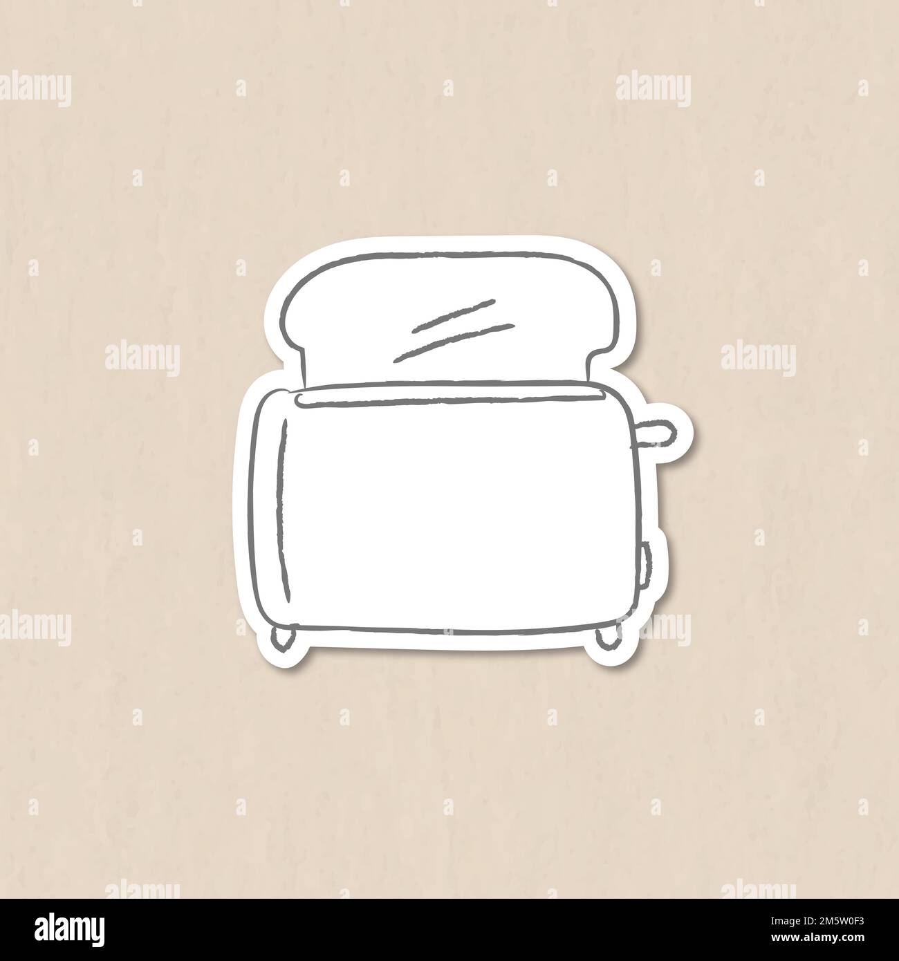 Doodle bread toaster sticker design resource vector Stock Vector Image ...