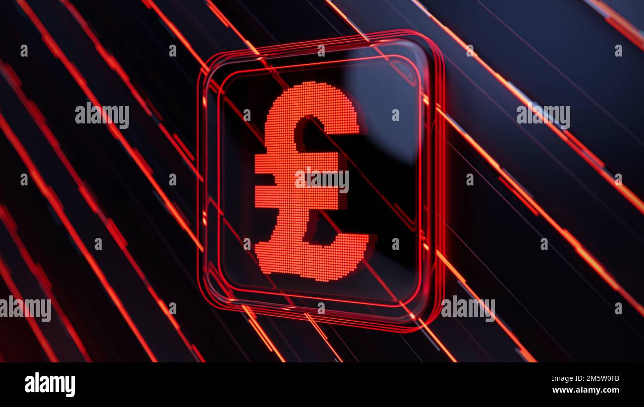 Pound sterling sign. Currency icon. Money. Exchange rate display board ...