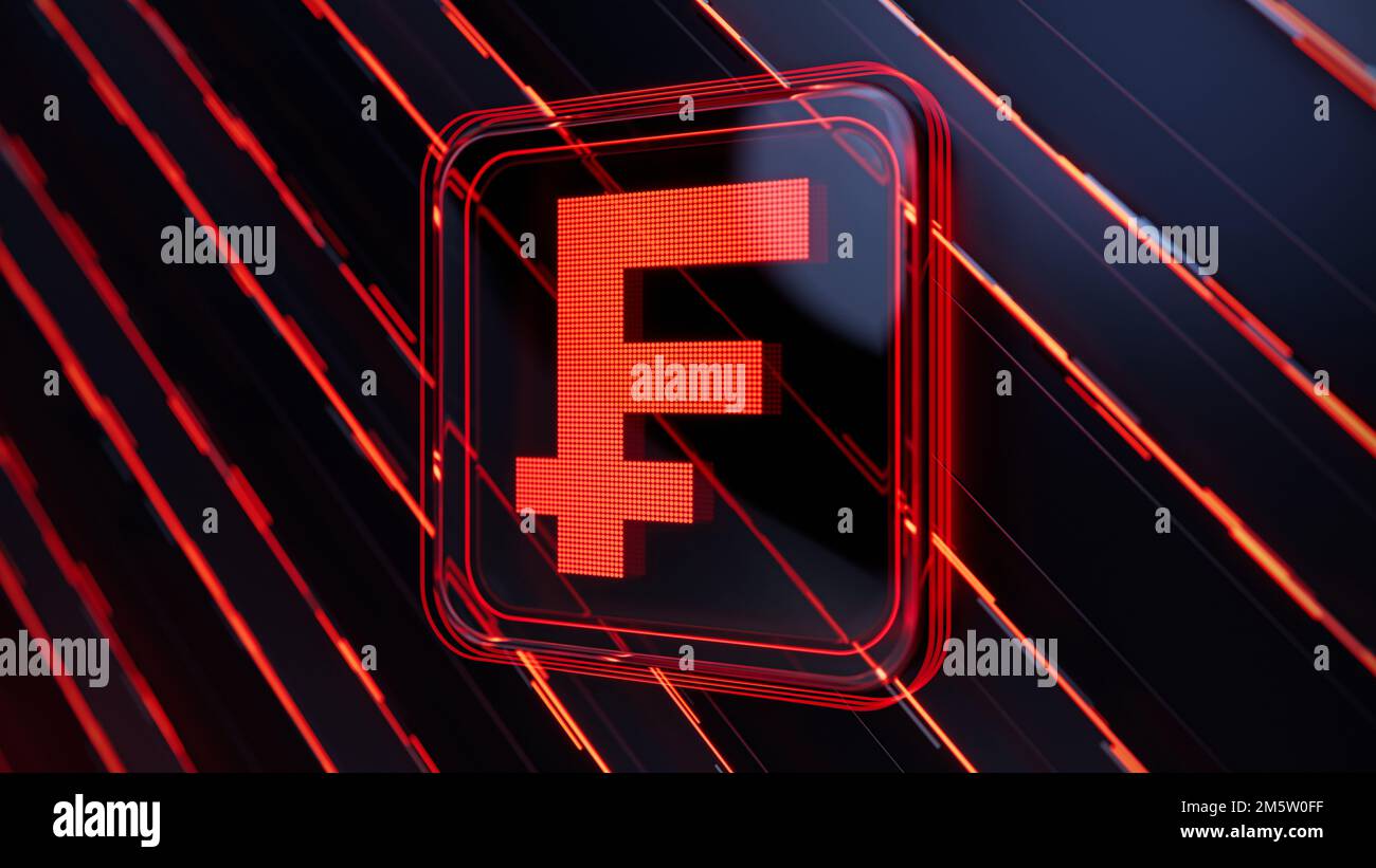Frank sign. Currency icon. Money. Exchange rate display board. 3d ...