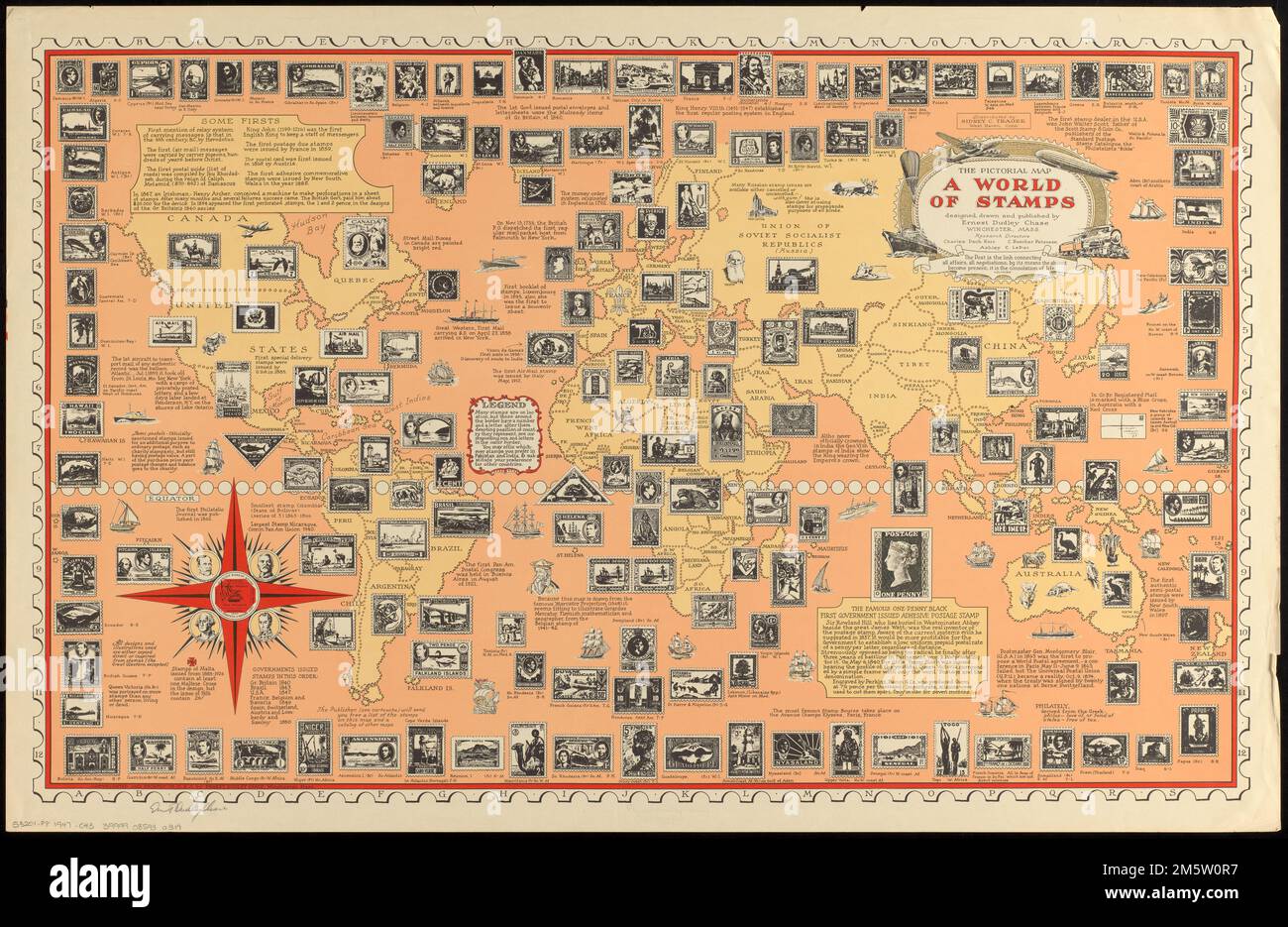 The pictorial map, a world of stamps. Includes illustrations of stamps ...