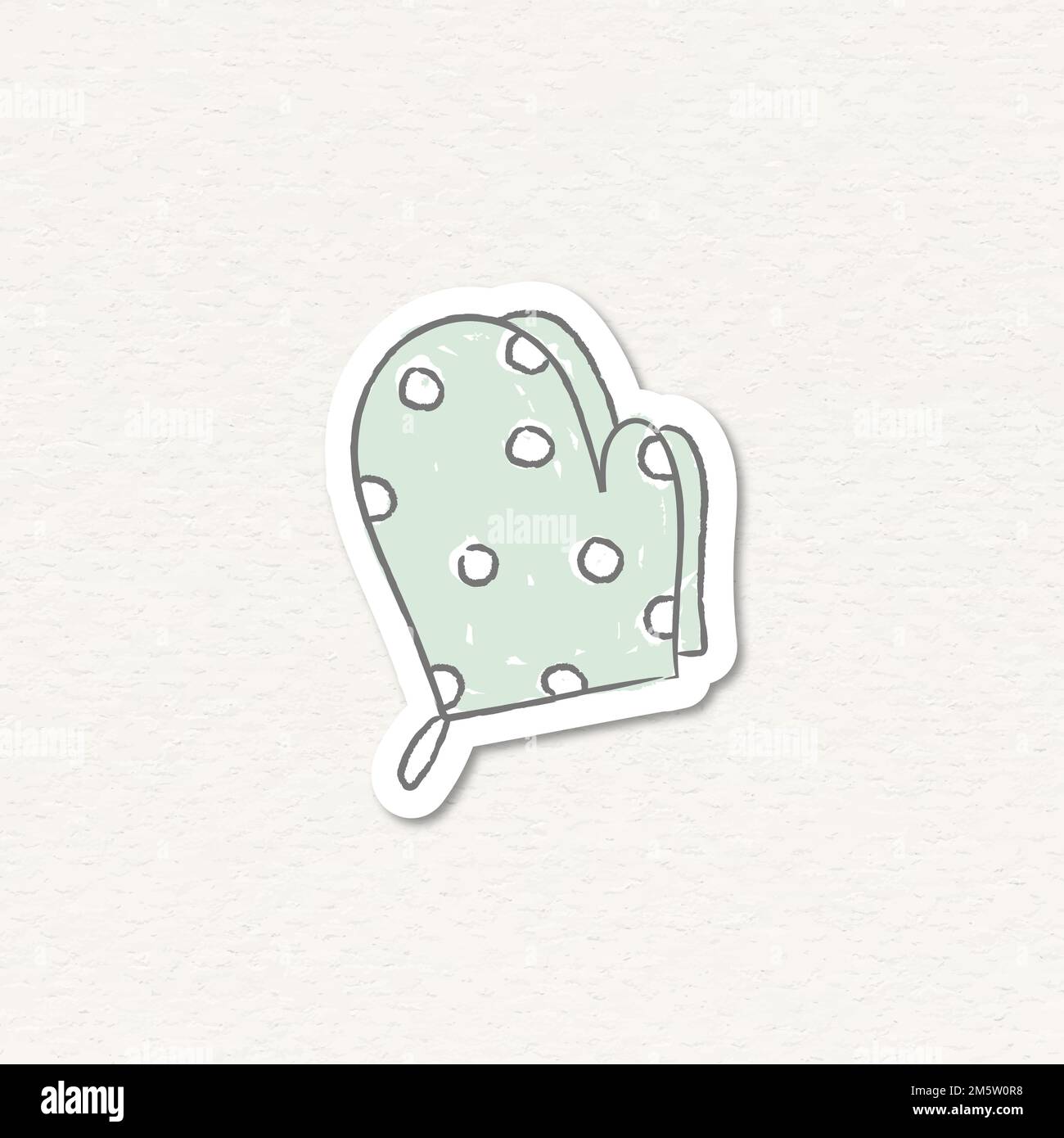 Polka-dot textile cooking gloves sticker vector Stock Vector Image ...