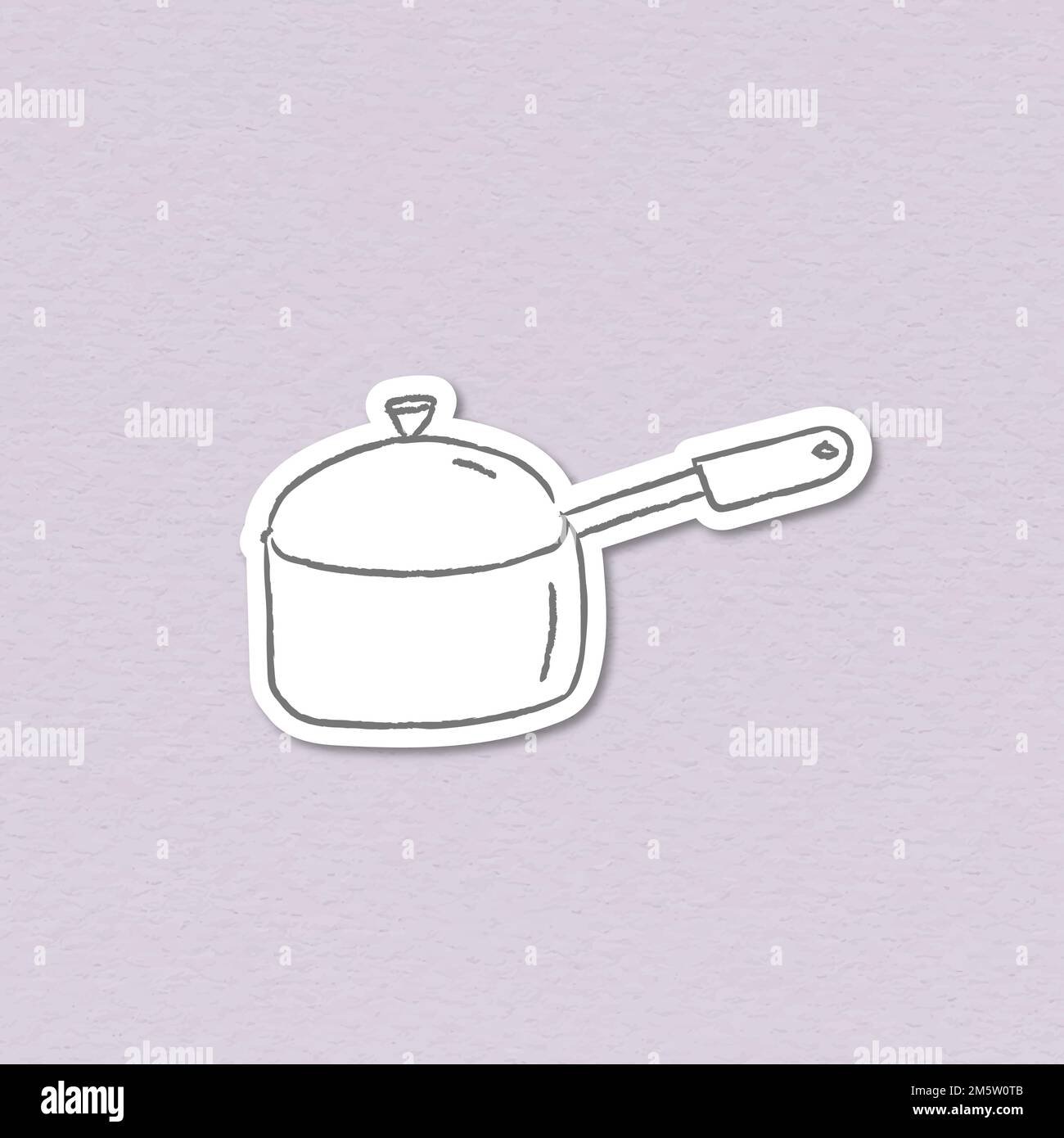 Doodle stainless steel saucepan sticker vector Stock Vector Image & Art ...